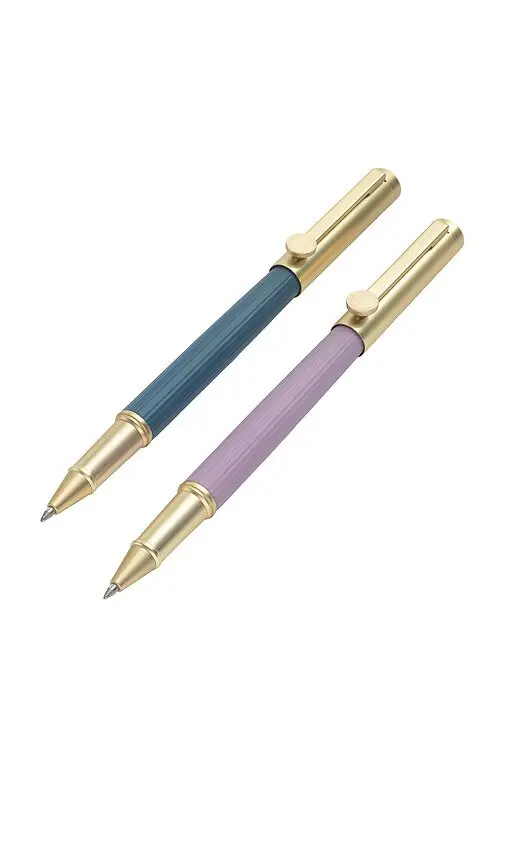 Papier Groove Rollerball Pen Set In Neutral - Metallic