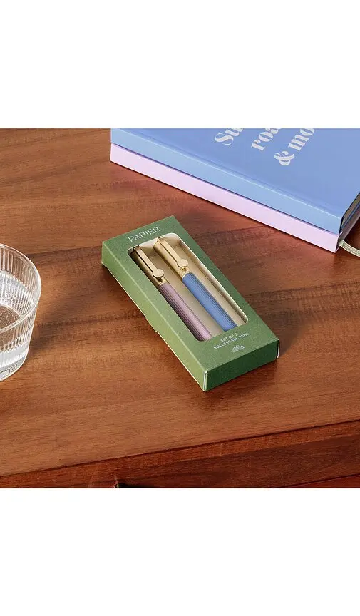Papier Groove Rollerball Pen Set In Neutral