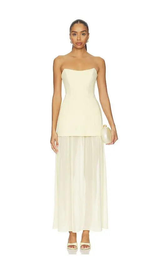 Amanda Uprichard Christy Maxi Dress - Cornsilk