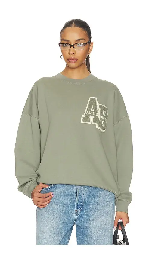 ANINE BING Miles Letternan" Sweatshirt - Sage