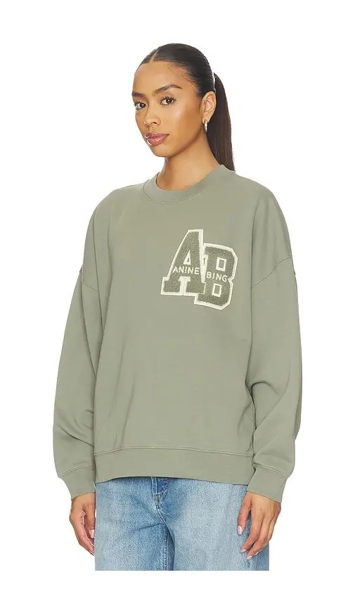 ANINE BING Miles Letternan" Sweatshirt - Sage