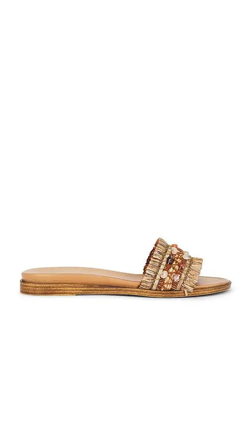 Seychelles Paradise" Slide Sandals - Natural Raffia
