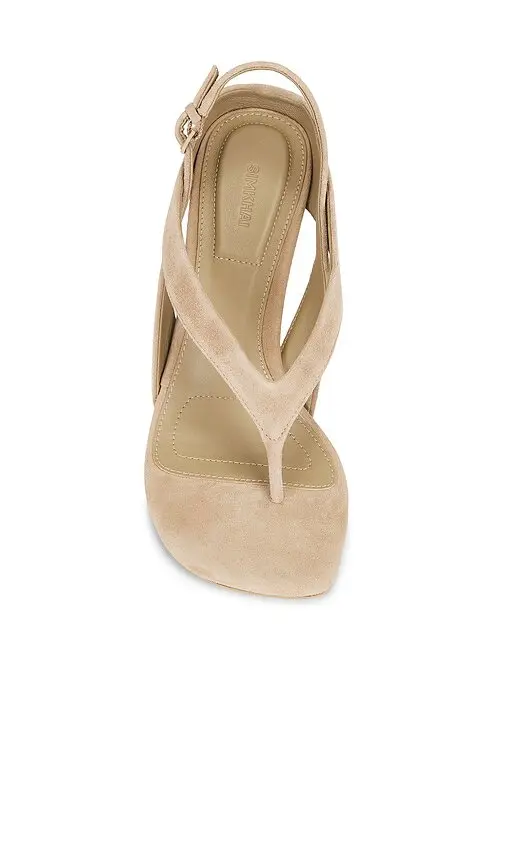 Simkhai Darya Suede Wedge Thong Sandal - Desert