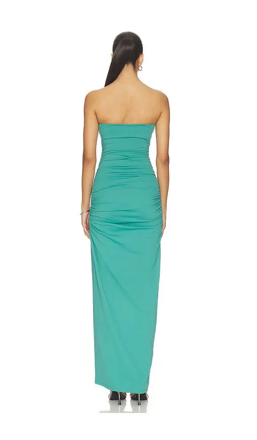 Susana Monaco Strapless Wire Tube Side Slit Maxi Dress
