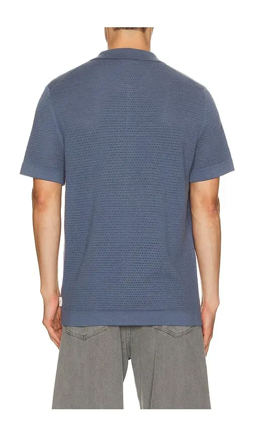 Onia Drop Needle Button Up Shirt In Slate