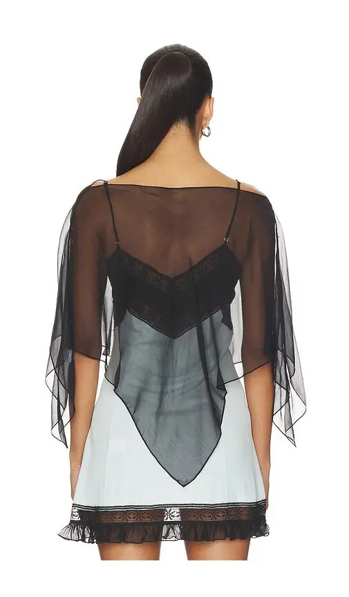BUCI Honeycrisp Chiffon Poncho - Black