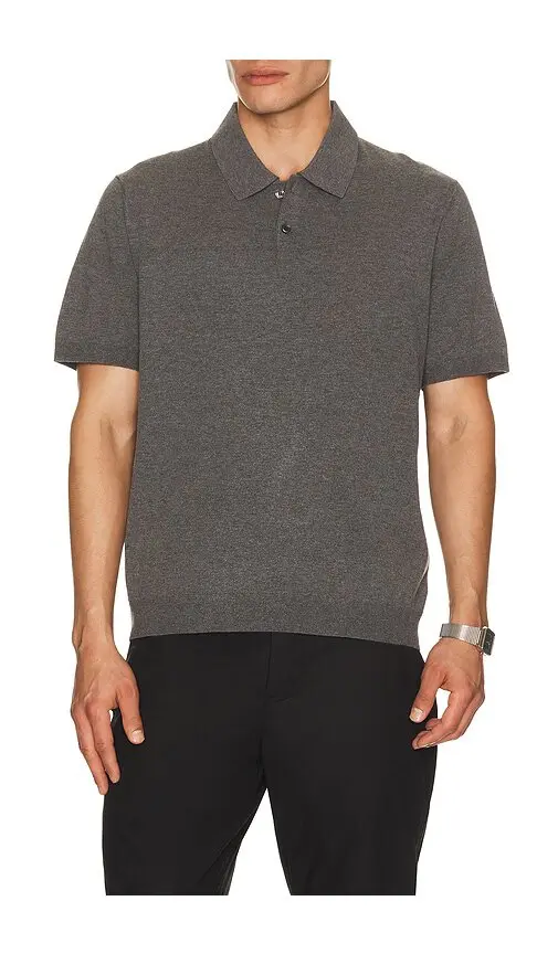 Theory Light Bilen Soris Polo In Charcoal - Medium Grey