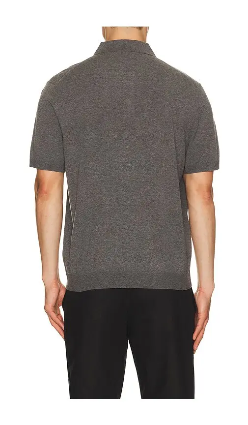 Theory Light Bilen Soris Polo In Charcoal - Medium Grey