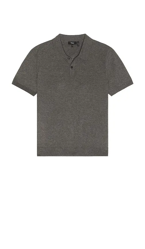 Theory Light Bilen Soris Polo In Charcoal - Medium Grey