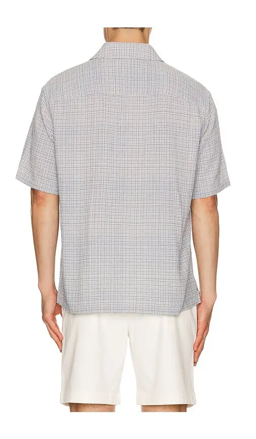 Theory Mini Texture Check Shirt In Grey,slate - Bering Multi