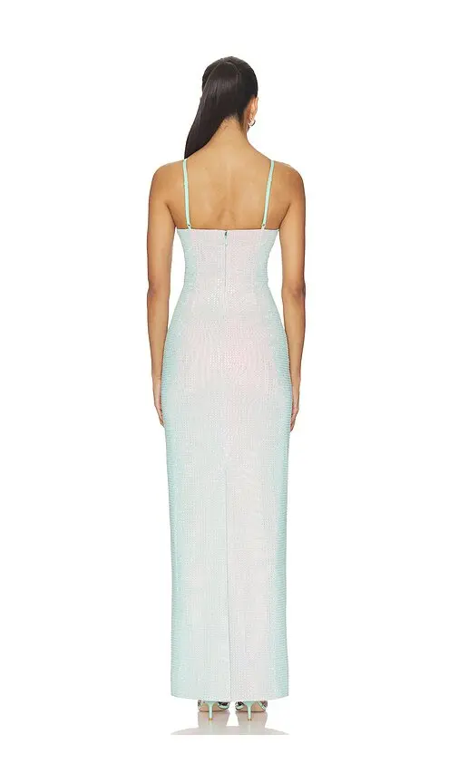AREA Crystal Hotfix Gown - Mint