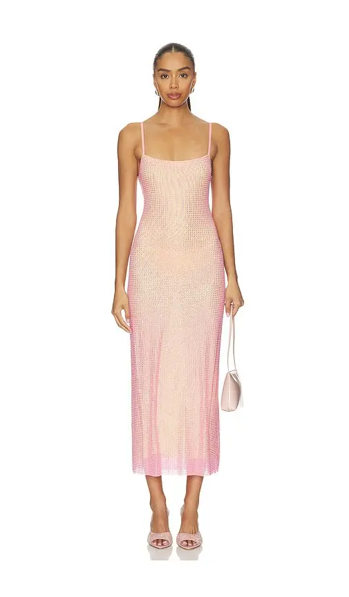 AREA Crystal Hotfix Cami Dress