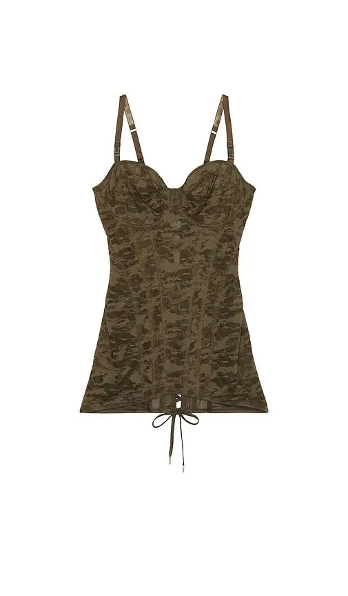 DIESEL® X Savage Camo Lace Corset Slip - Green Camo