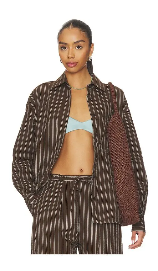 Closed Oversized Striped Shirt