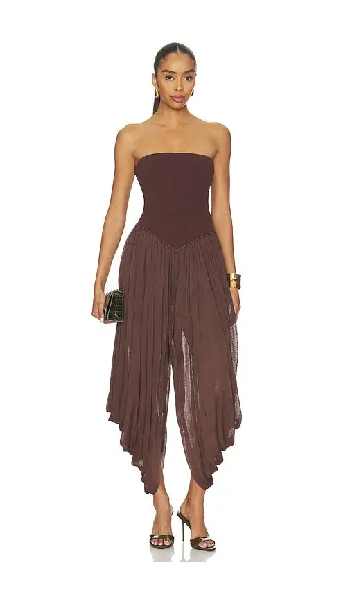 ET OCHS Knit Jumpsuit With Draped Skirt - Fondante