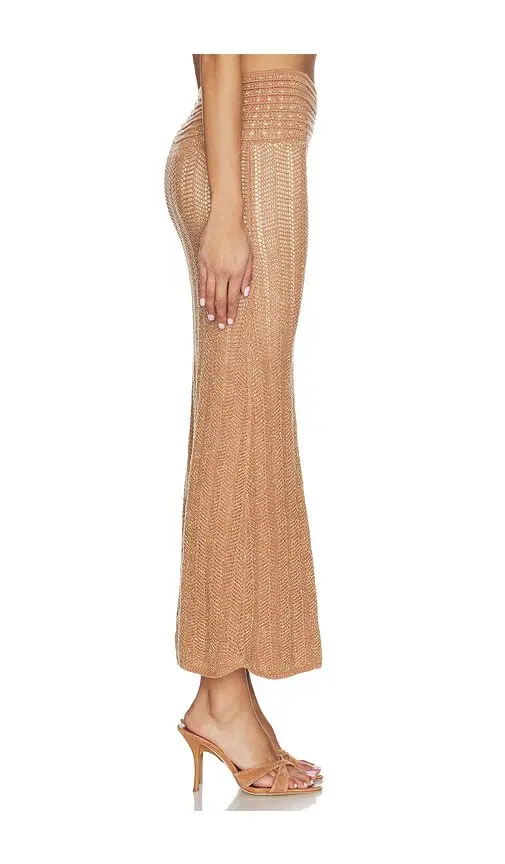 CAPITTANA Metallic Knit Maxi Skirt