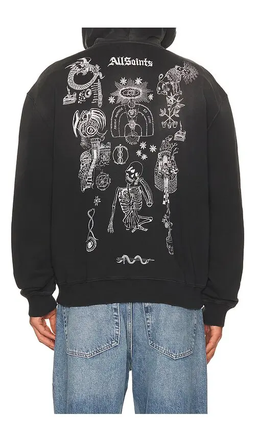 ALLSAINTS Terra Zip Through Sweater - Washed Black