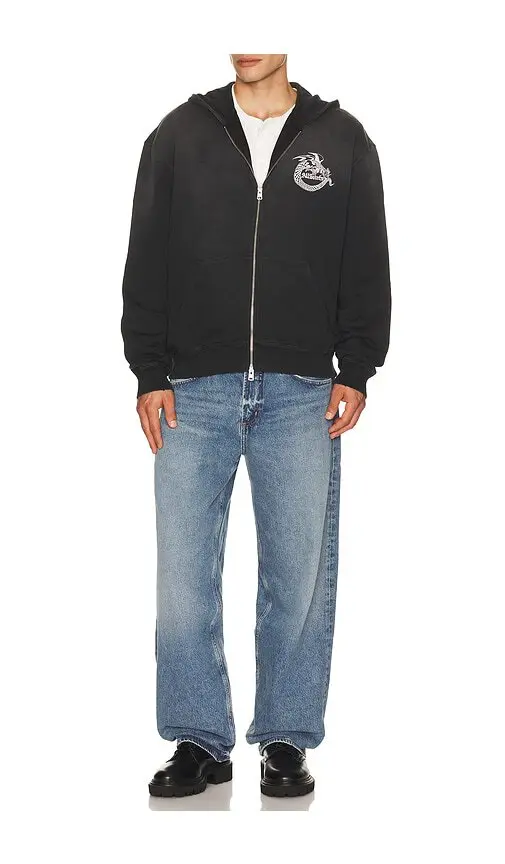 ALLSAINTS Terra Zip Through Sweater - Washed Black