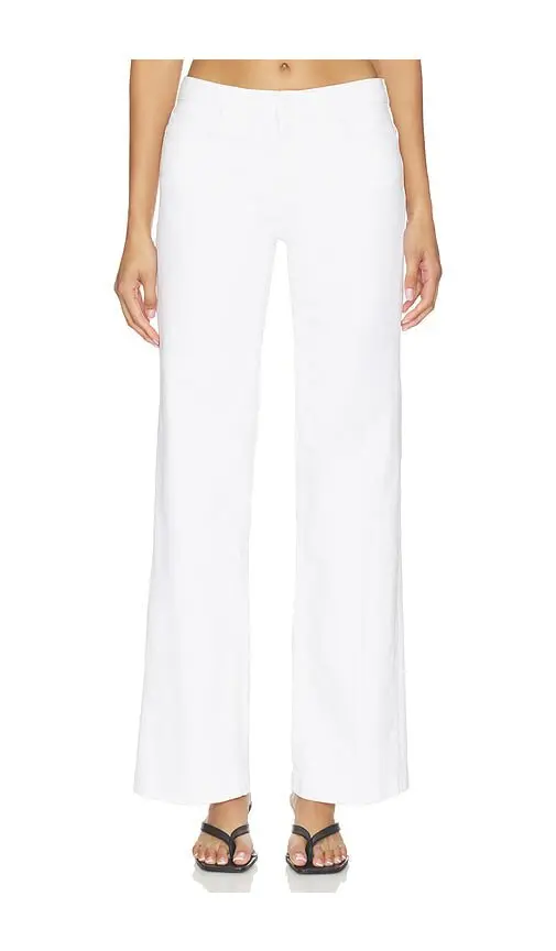 L'Agence Joanne Wide Leg Pant In White - Blanc