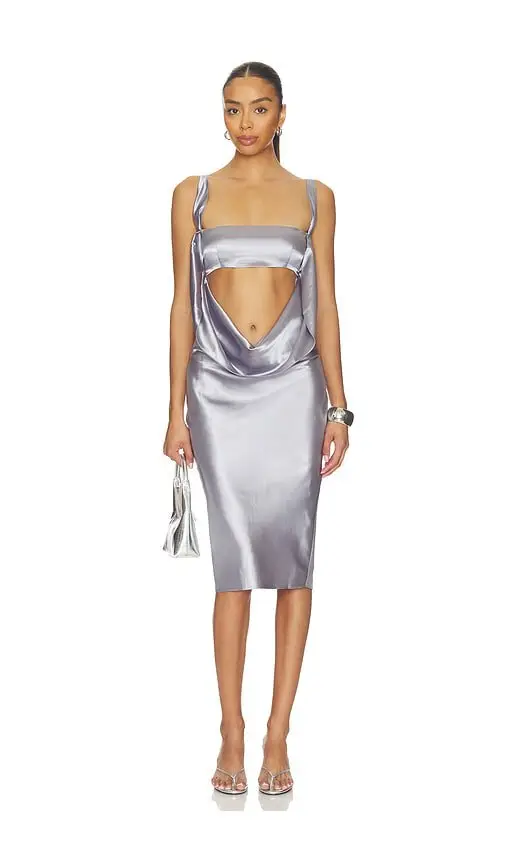 1XBLUE Cosmopolitan Midi Dress In Metallic