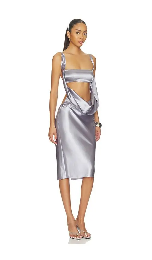 1XBLUE Cosmopolitan Midi Dress In Metallic