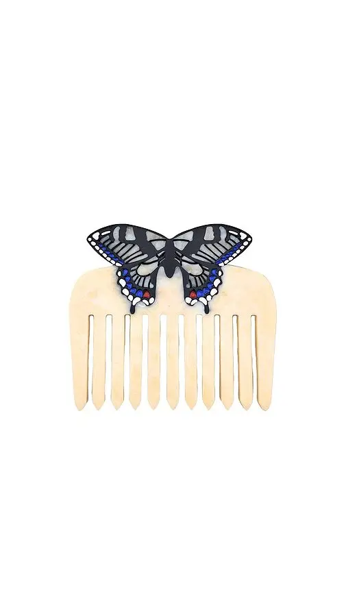 SOLAR ECLIPSE Hand-painted Swallowtail Pocket Comb - N,a