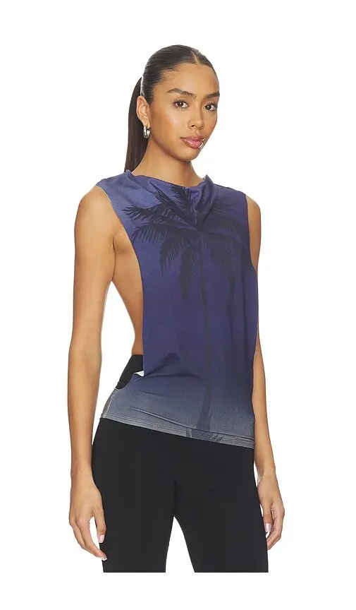 1XBLUE Palm Twist Tank Top