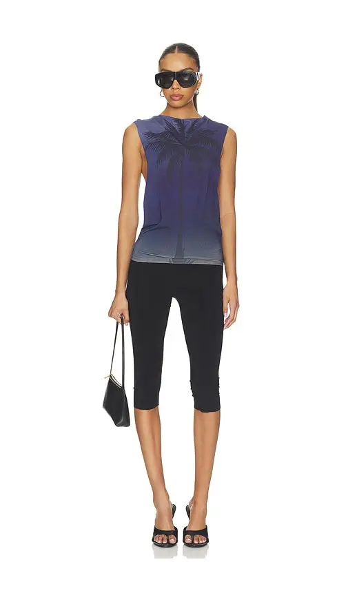 1XBLUE Palm Twist Tank Top