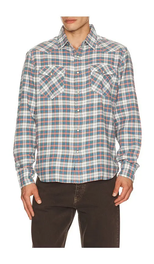 Faherty Brand Western Shirt In Blue,white
