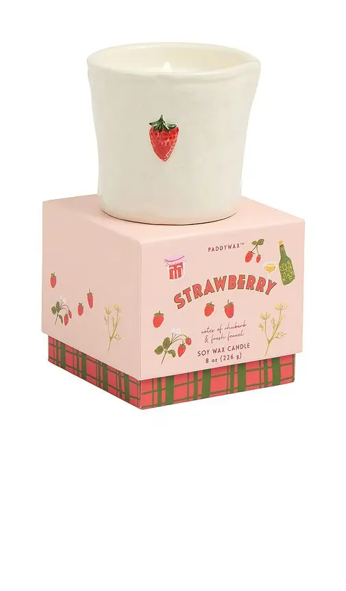 PADDYWAX Bistro Boxed Ceramic Candle In Red - Strawberry