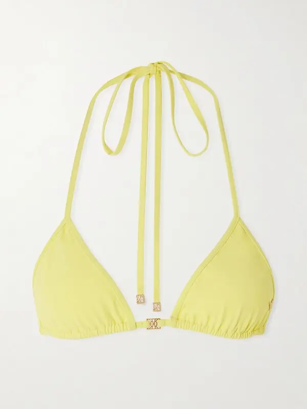 Kiki De Montparnasse Coeur Triangle Halterneck Bikini Top - Yellow