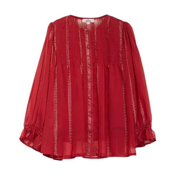 NIZA Striped Sheer Blouse