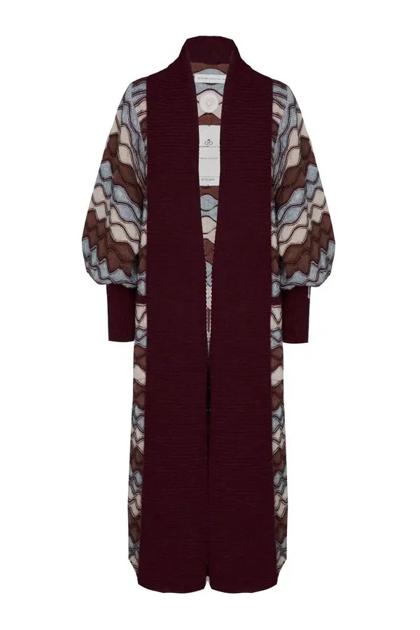 THE EXTREME COLLECTION Henriette Long Wave Cardigan - Eed/red