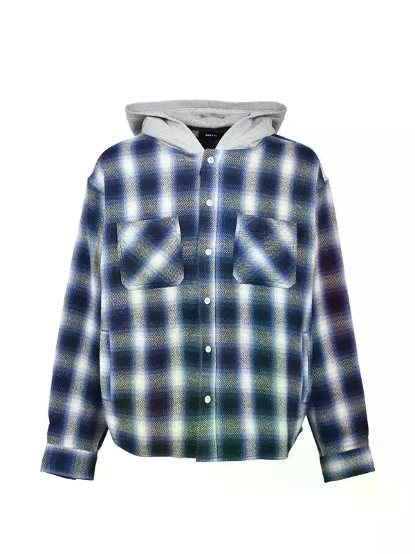 BREATH Check-pattern Hooded Shirt