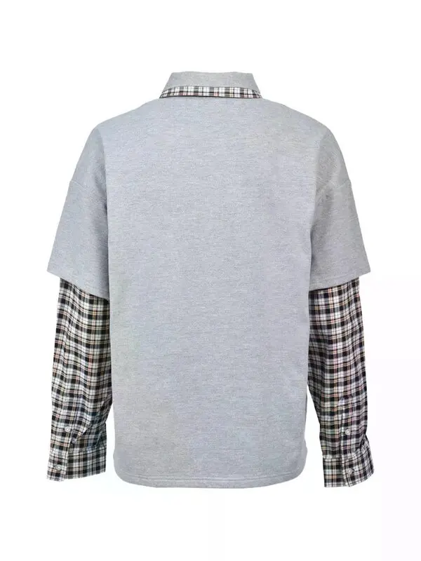 BREATH Layered-sleeve Crest-patch Polo Shirt - Grey