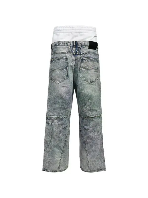 BREATH Acid Wash Panelled Jeans - Blue