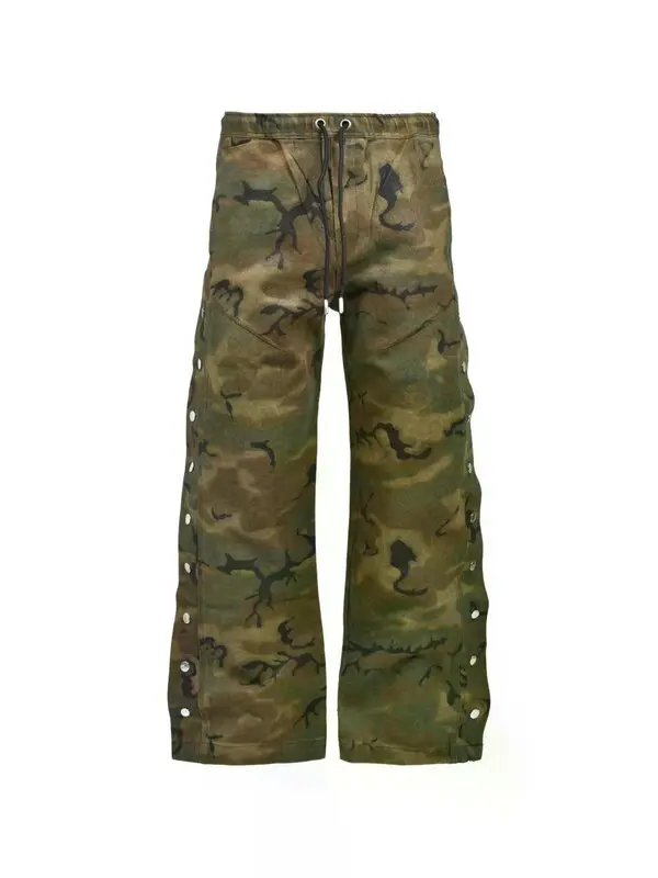 BREATH Camouflage-print Press-stud Trousers
