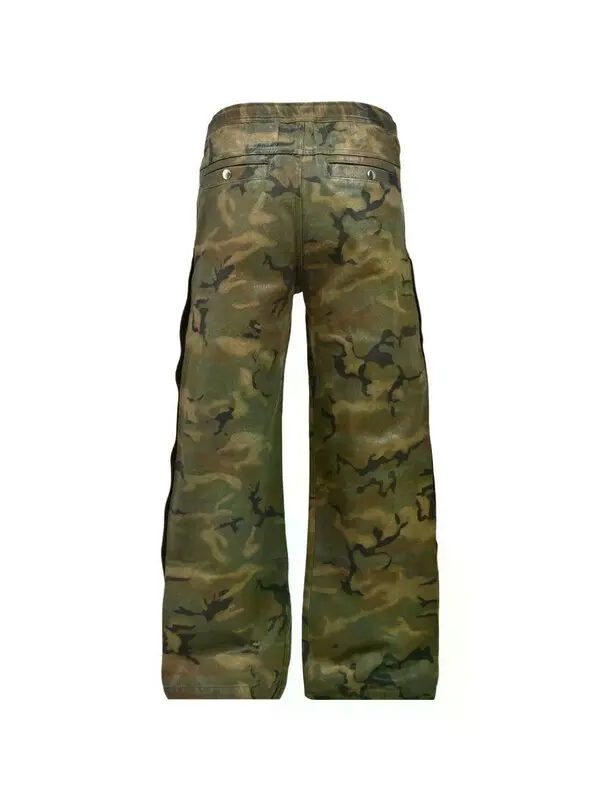 BREATH Camouflage-print Press-stud Trousers