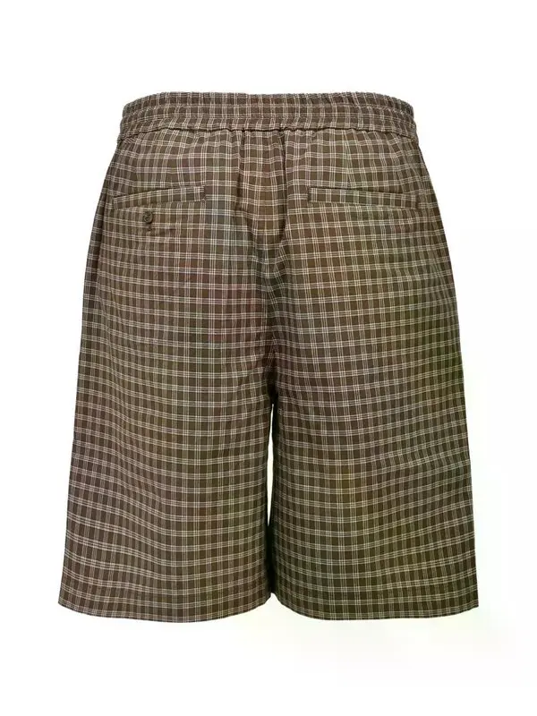 BREATH Check-print Pleated Shorts