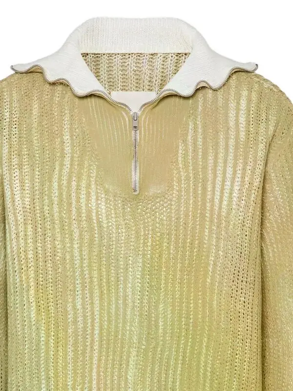 MAISON MARGIELA Ribbed Knit Half-zip Sweatshirt