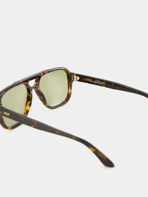 RETROSUPERFUTURE Havana Aviator Sunglasses - Brown