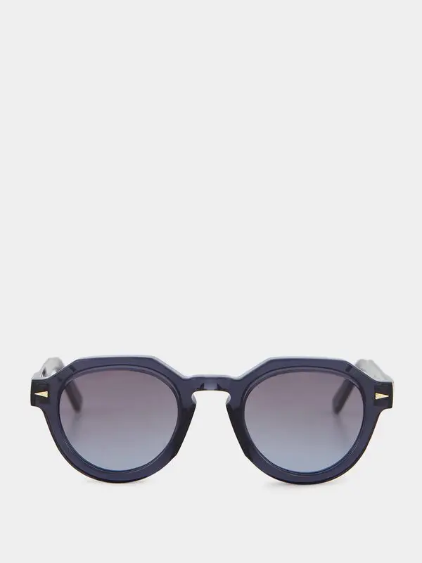 AHLEM Stormlight Round Acetate Sunglasses - Blue