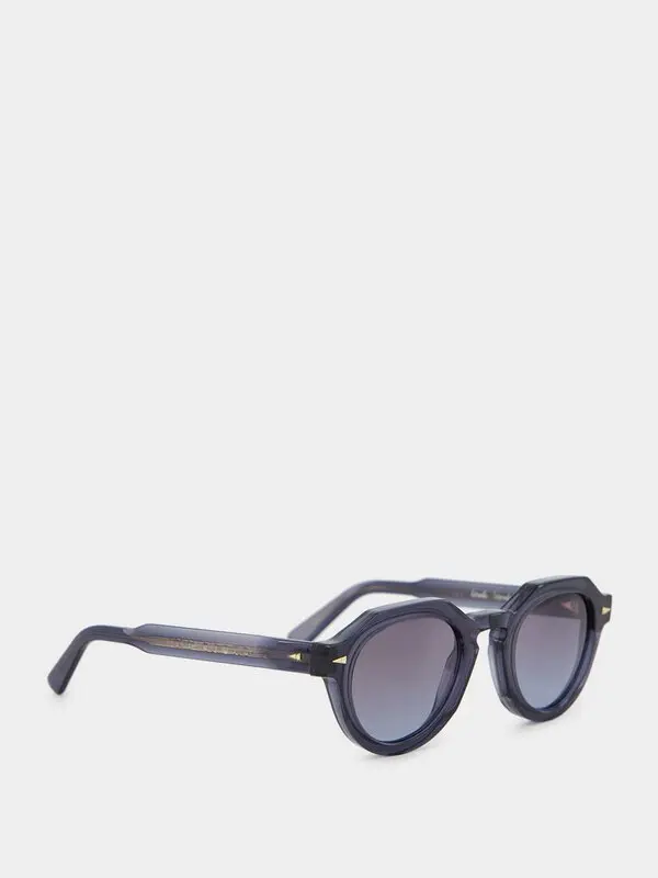 AHLEM Stormlight Round Acetate Sunglasses - Blue