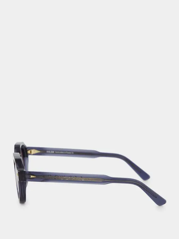 AHLEM Stormlight Round Acetate Sunglasses - Blue