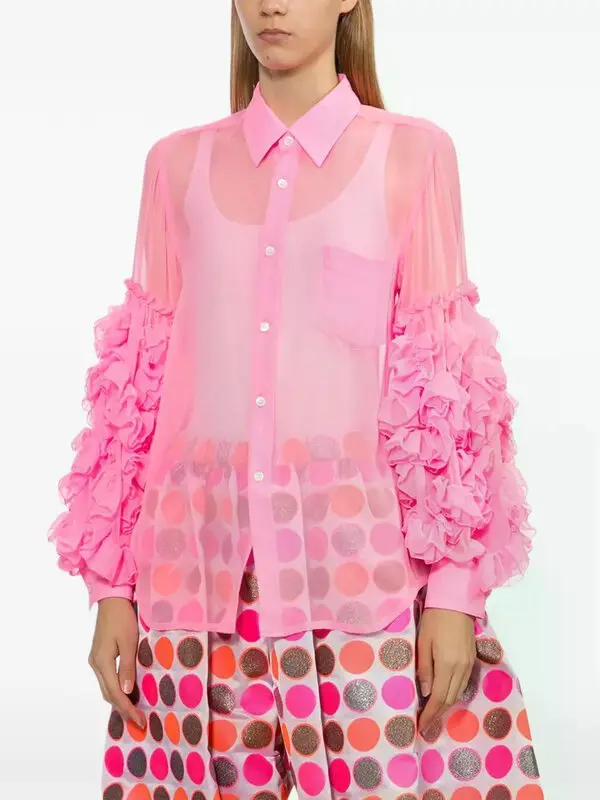 Comme Des Garçons Ruffled Shirt - Pink