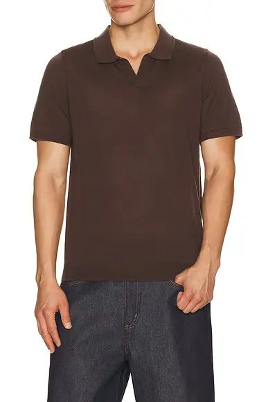 Onia Extra Fine Merino Wool Johnny Polo - Espresso