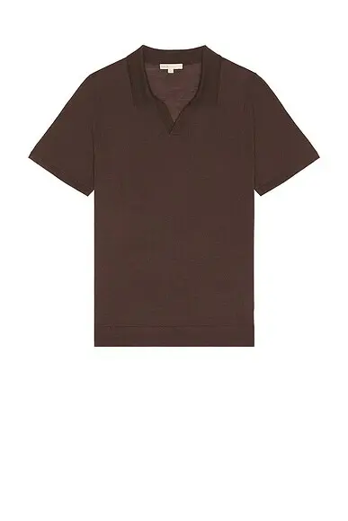 Onia Extra Fine Merino Wool Johnny Polo - Espresso