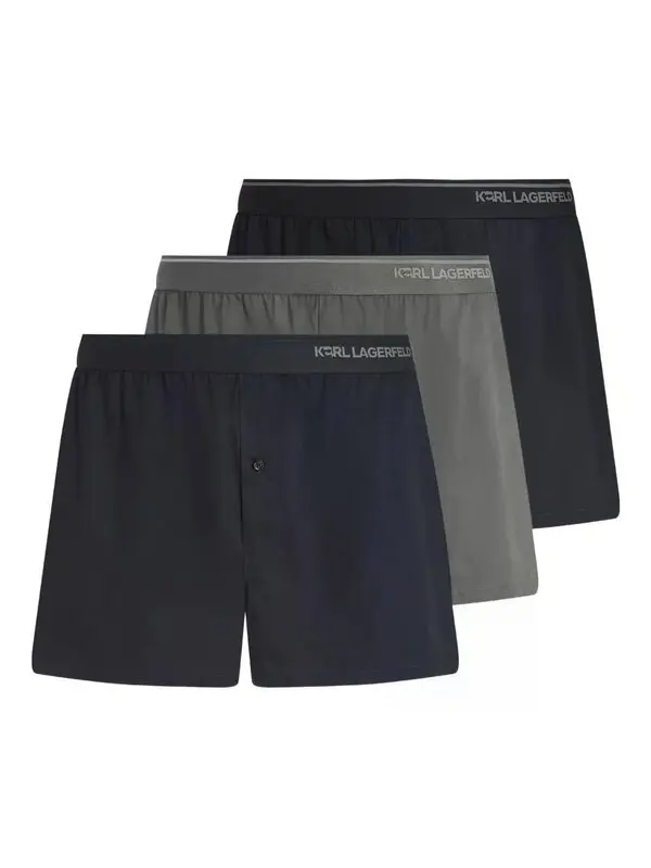 Karl Lagerfeld Ikon Logo-waistband Boxers - Black