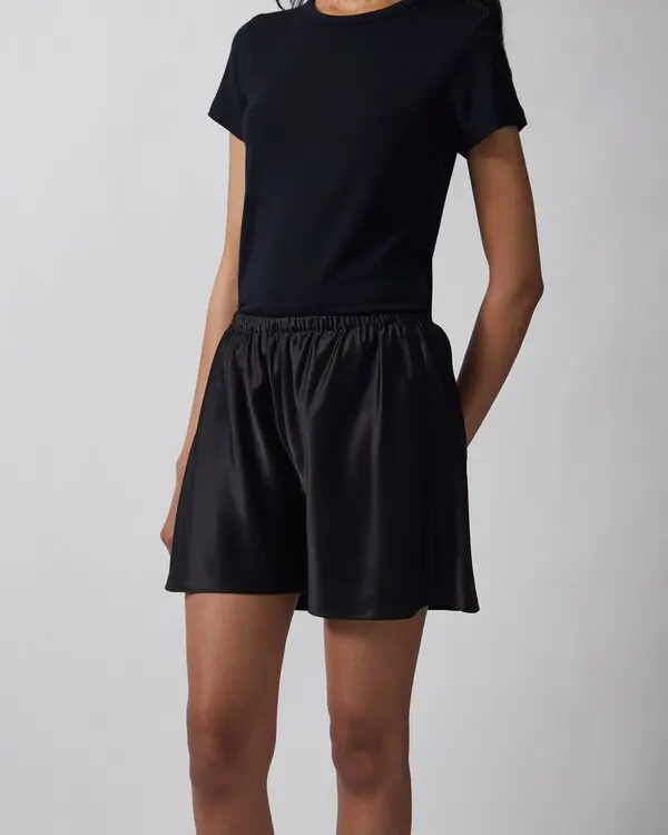 ALMADA Label Wide-leg Satin Shorts