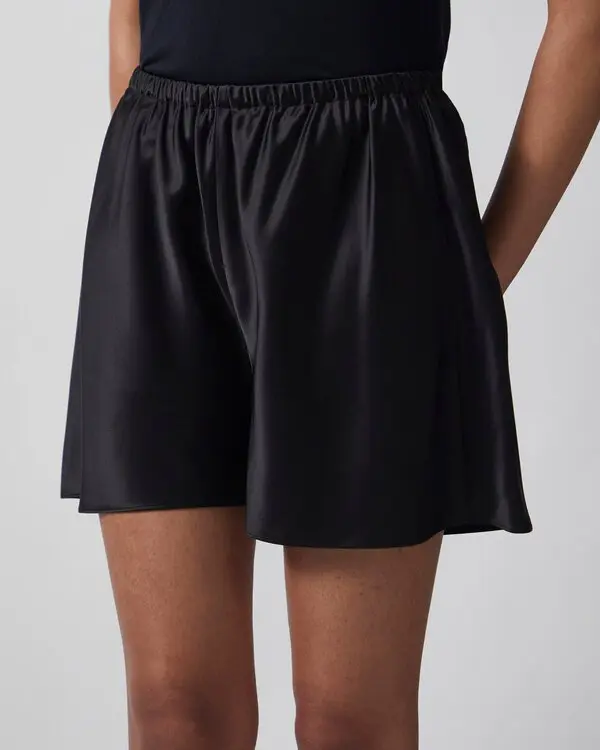 ALMADA Label Wide-leg Satin Shorts